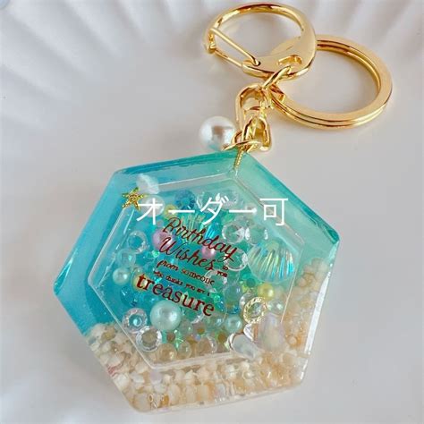 うる艶海のキーホルダー ハンドメイド キーホルダー ストラップ