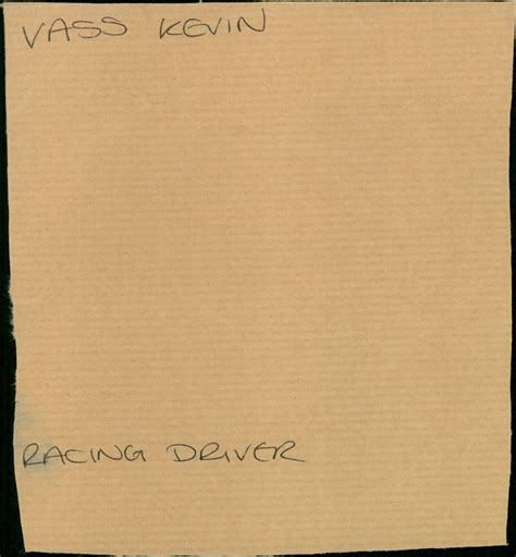 Vass Kevin A Professional Race Car Driver Poses With His Car Vint