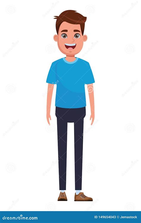 Personaje De Dibujos Animados Del Avatar Del Hombre Joven Ilustración