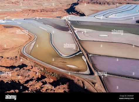 Evaporation Ponds At A Potash Mine Using A Solution Mining Method For