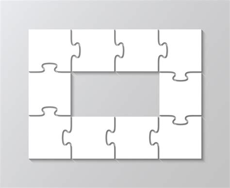 Premium Vector Jigsaw Laser Cut Template With 10 Details Puzzle