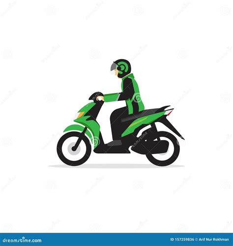 Green Colored Motorcycle Transportation In Indonesia Its Called Ojek