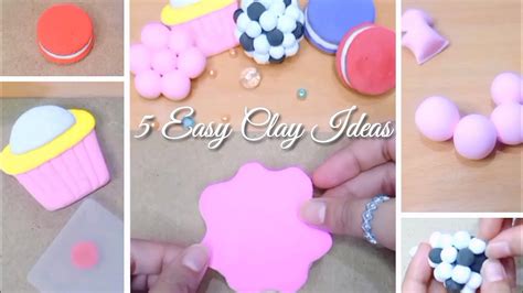 5 Easy Diy Ideas With Super Clay 💕 Diy Clay Crafts Youtube