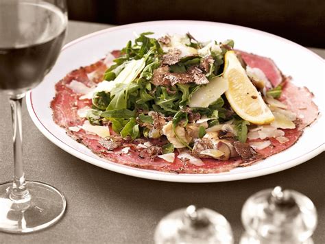 Beef Carpaccio With Artichokes Arugula Parmesan And Truffle Recipe