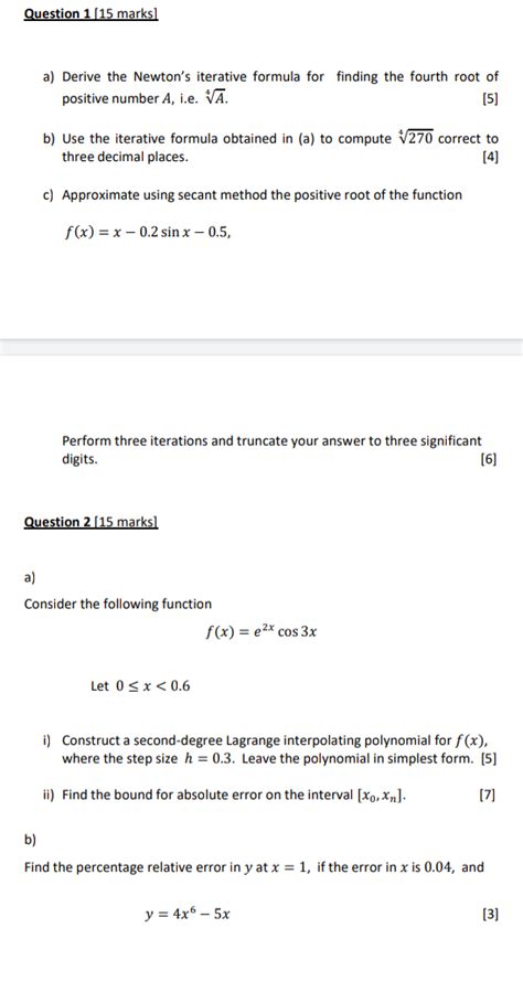 solved a derive the newton s iterative formula for finding