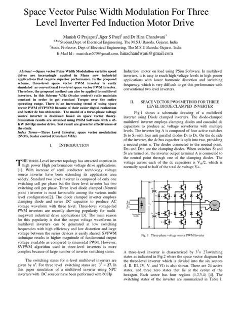 Three Level Inverter Pdf Power Inverter Electronic Engineering