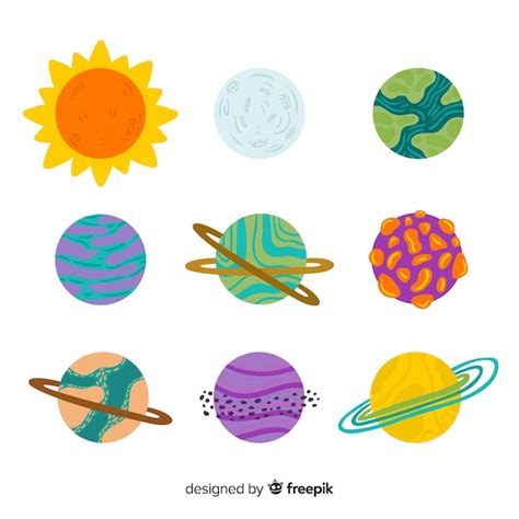 Free Vector Hand Drawn Planet Collection
