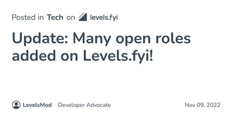 update many open roles added on levels fyi levels fyi community