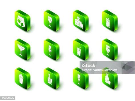 샴페인 잔 위스키 병과 유리 칵테일 블러디 메리 맥주 알코올 음료 럼 샴페인 아이콘 세트 벡터 3차원 형태에 대한 스톡 벡터 아트 및 기타 이미지 Istock