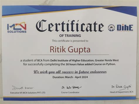 Ritik Gupta On Linkedin Pythoncertification Codingpro Pythoncertified Professionalcoder