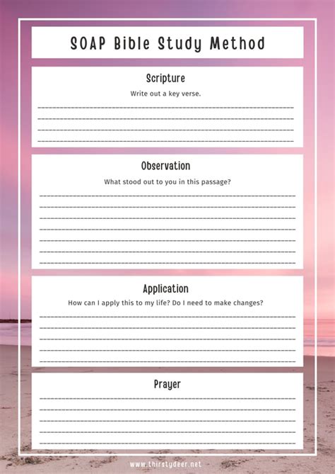 Printable Soap Bible Study Template The Soap Bible Study Method Is