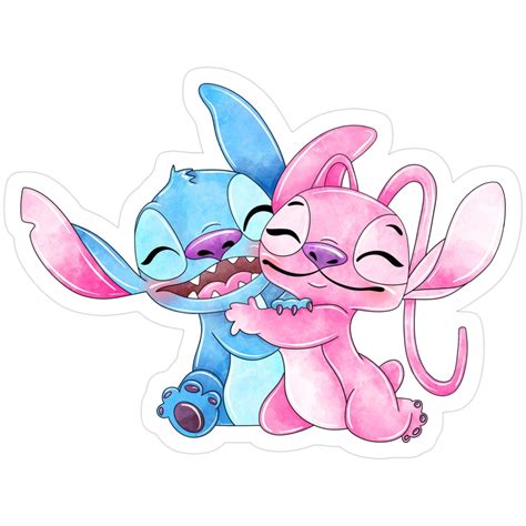 Stitch And Angel Sticker Angel From Stitch Sitting Down Stitch And
