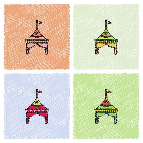부화 스타일 벡터에 서커스 텐트 주식 Eps Ai Uidownload