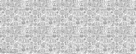 Elearning Seamless Pattern And Background With Line Icons Stock