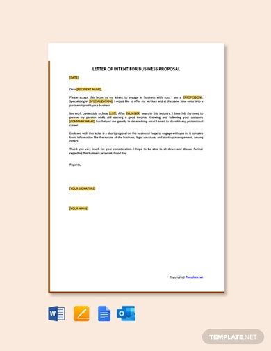 Business Letter Of Intent 13 Examples Format Word How To Create PDF