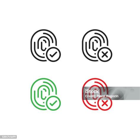 指紋圖示綠色檢查標記符號生物識別 不識別符號在向量平面向量圖形及更多人圖片 人 人手指 人體部分 Istock