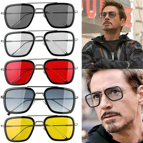 Tony Stark Iron Man Glasses Left To Spider Man Far From Home Edith Glasses Men Sunglasses
