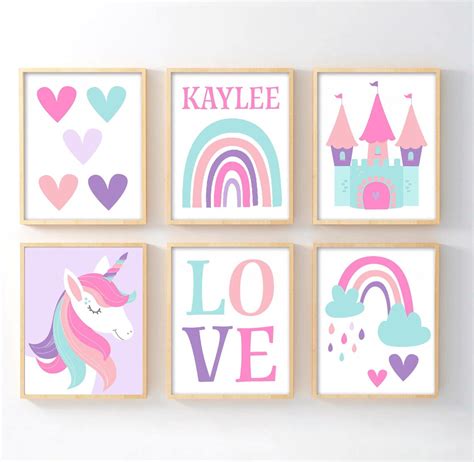 Unicorn Girls Room Decor Unicorn Wall Art Unicorn Bedroom Etsy