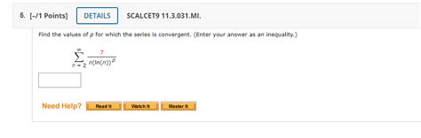 Solved Find The Values Of P For Which The Series Is Chegg