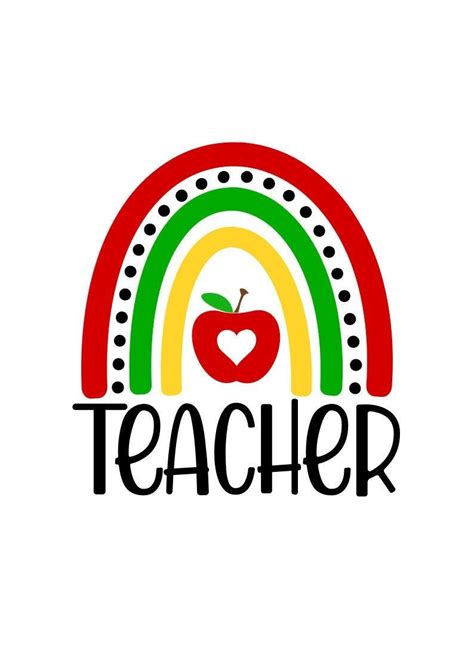 Teacher SVG Teacher Rainbow SVG Teacher Sign PNG Back To School