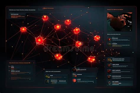 Screen With Network Topology And Threats Cyber Security Data Protection