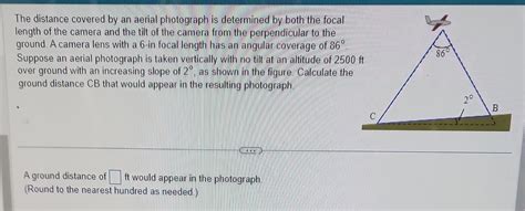 Solved The Distance Covered By An Aerial Photograph Is Chegg