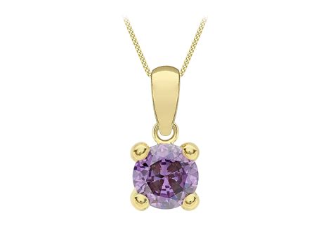 9ct Yellow Gold Amethyst Pendant Rouses Jewellers