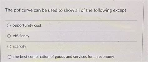 Solved The Ppf Curve Can Be Used To Show All Of The