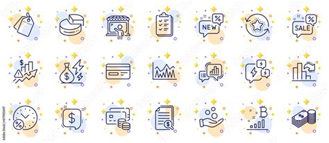 Outline Set Of Decreasing Graph Electricity Price And Graph Chart Line Icons For Web App