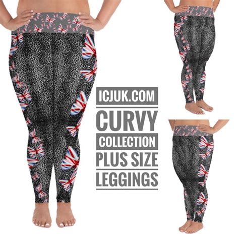 Exclusive Custom Plus Size Leggings Black And White Leopard Print With