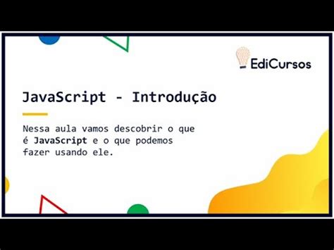 Aula 01 Introdução ao JavaScript YouTube