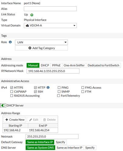 Technical Tip Assigning Interfaces For Specific V Fortinet Community