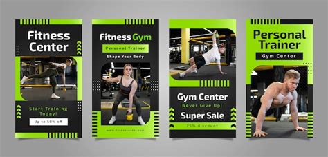 Premium Vector Fitness Center Instagram Stories Template