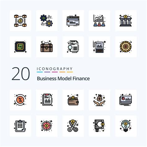 20 Finance Line Filled Color Icon Pack Like Chart Venture Cash Investor Capital 17067990 Vector