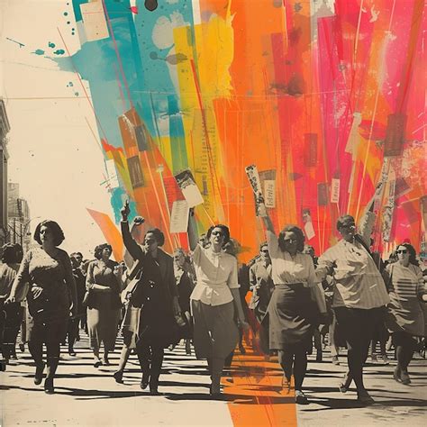 Premium Photo Empowerment And Unity Womens Rights March Collage