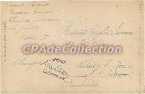 Carte Postale Ancienne camp de prisonniers de guerre Cottbus I dépôt B