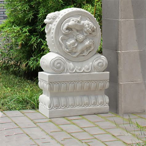 石雕汉白玉做旧门墩抱鼓石家用庭院门口中式门当石一对石狮子石鼓虎窝淘