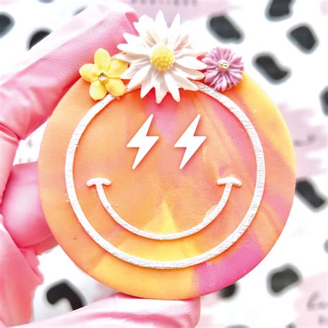 Smiley Face Lightening Bolt Eyes Raised Embosser Bake Box Boutique