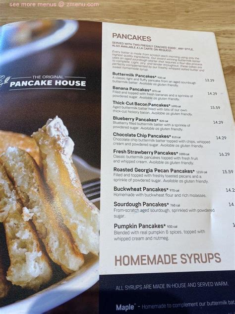 Online Menu Of The Original Pancake House Restaurant Westport