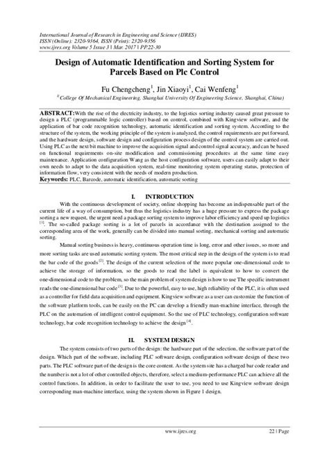 Design Of Automatic Identification And Sorting System For Parcels Bas