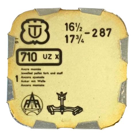 Unitas 287 710 Ancre Montée à Lunité Jewelled Pallet Fork And