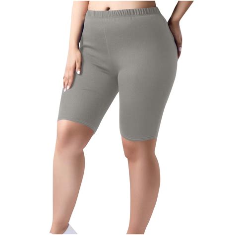 Blvb Plus Size Biker Shorts For Women High Waist Stretch Soft Athletic
