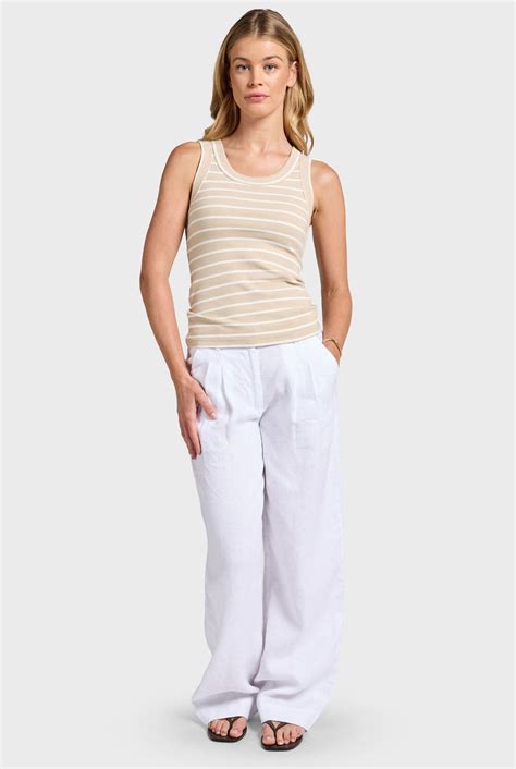 Essential Stripe Rib Tank — Stretch Rib Tank Academy Brand