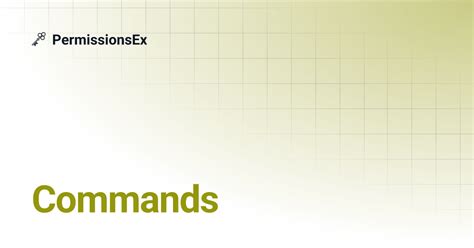 Commands Permissionsex