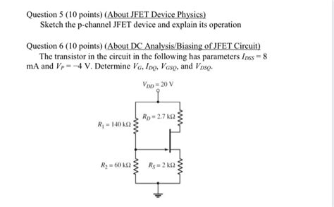 Solved Question Points About JFET Device Physics Chegg Com