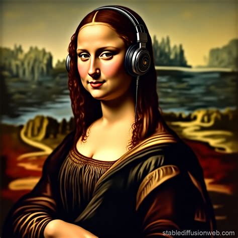 Mona Lisa With Headphones Stable Diffusion Online