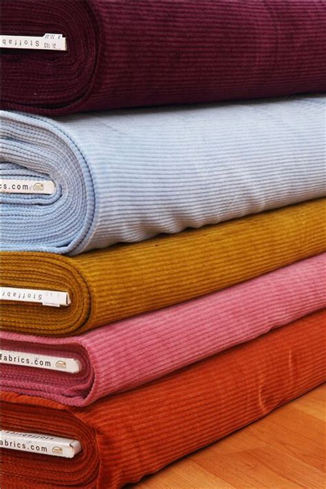 Avalana Velour Corduroy Knit Fabric In Solid Light Blue By Stof Fabrics