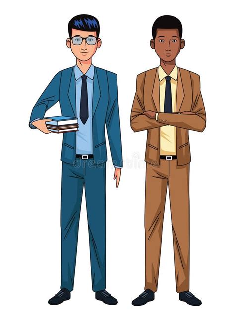 Personaje De Dibujos Animados Del Avatar De Los Hombres De Negocios Ilustración del Vector