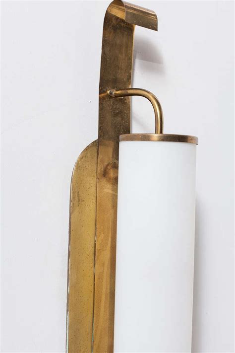 French Brass And Milk Glass Wall Sconce At 1stdibs