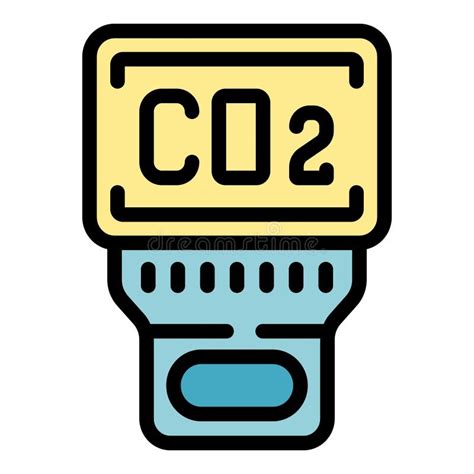 Portable Co2 Sensor Monitoring Carbon Dioxide Levels Stock Illustration